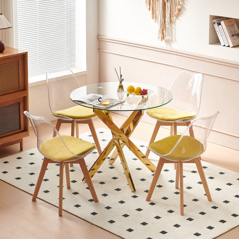 Boyse 5pieces dining set Mid century Dining Table with 4 Chairs